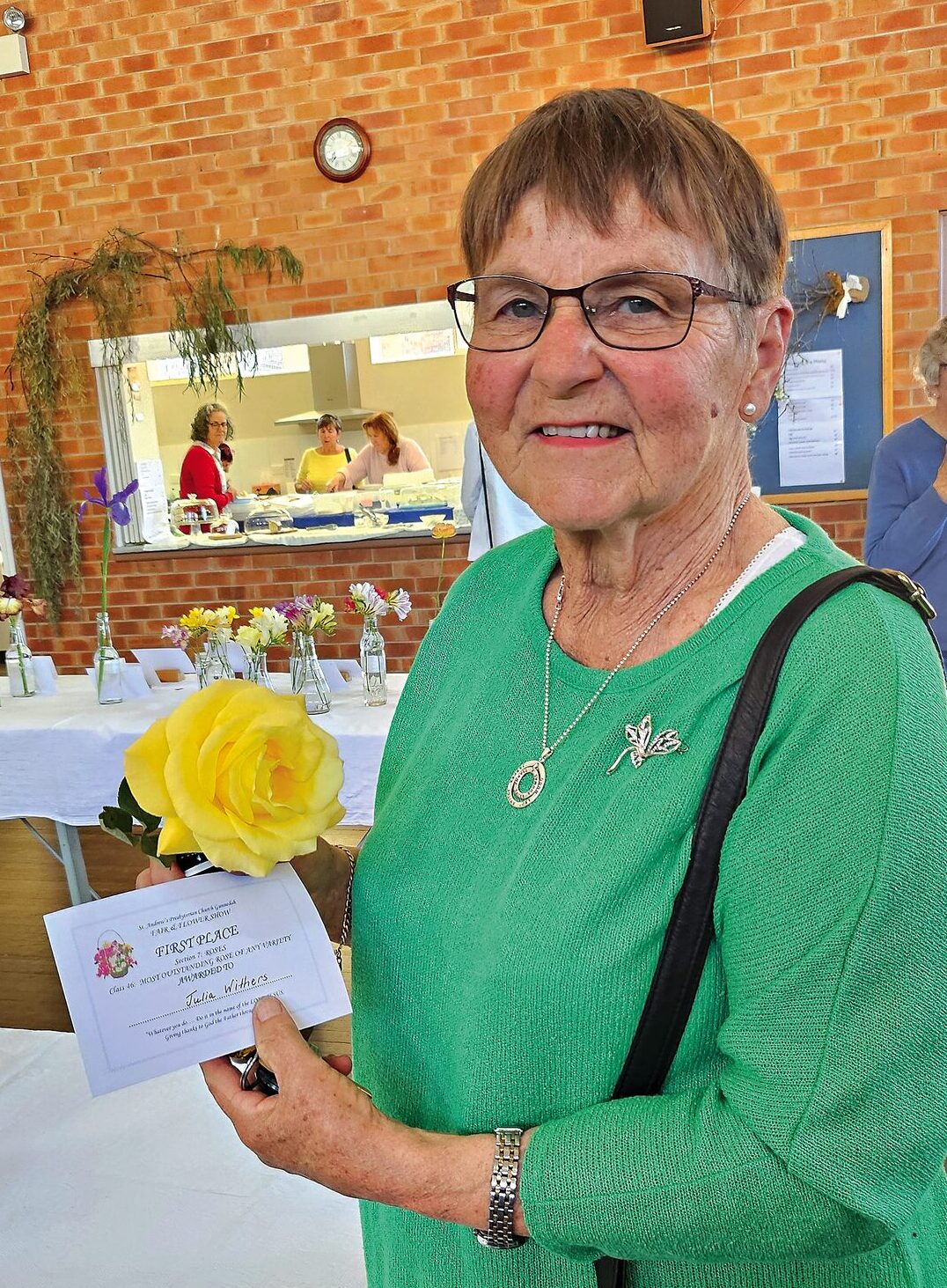 Winning rose dedication at St Andrew's Presbyterian Spring Flower Show ...
