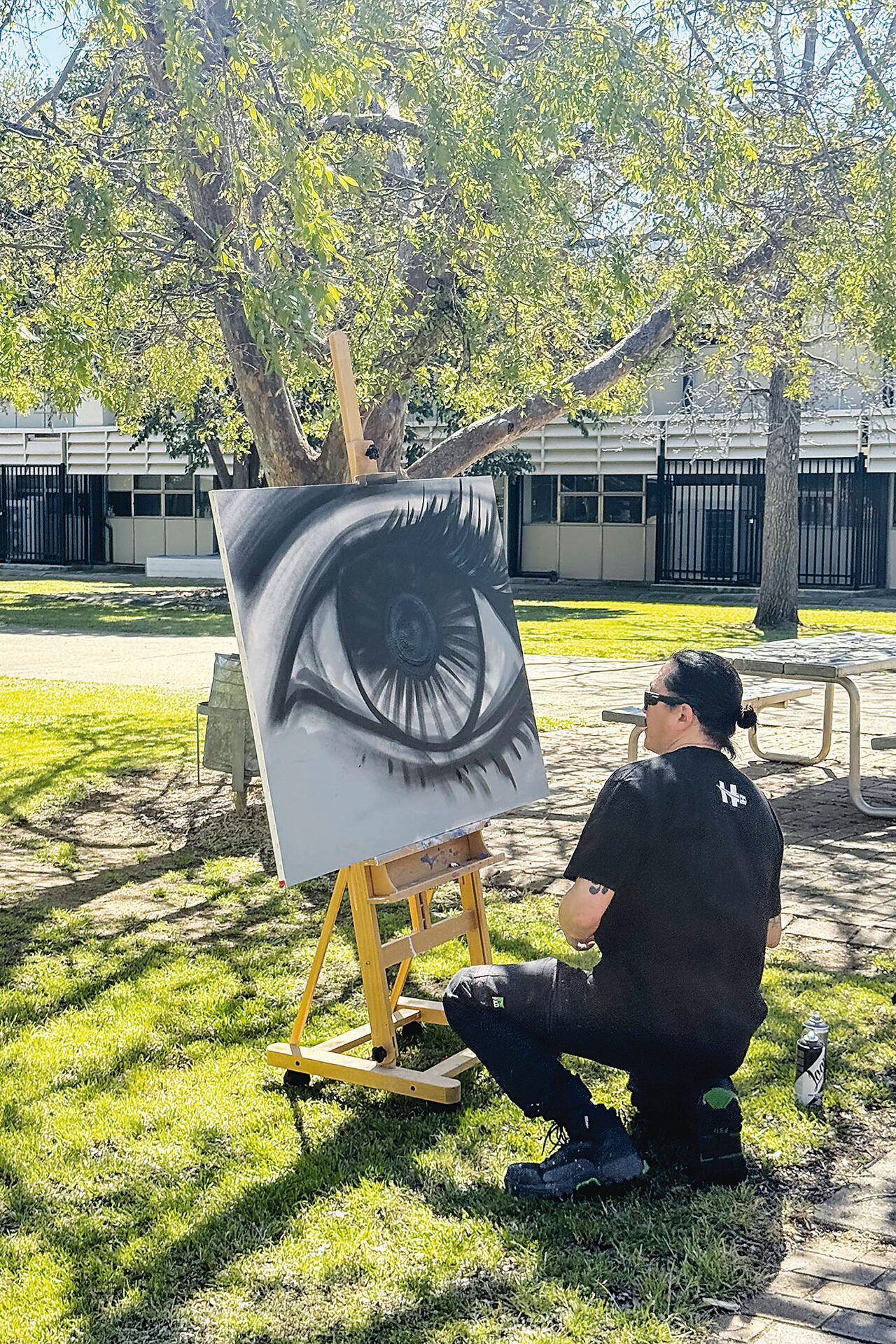 Mural artist Heesco at Gunnedah High School - Gunnedah Times
